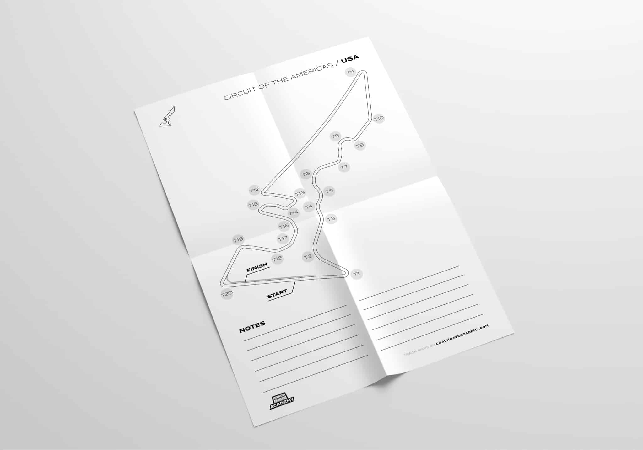COTA Track Map - Coach Dave Academy